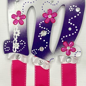 Purple Letter M Bow Holder / Free Bow - Etsy