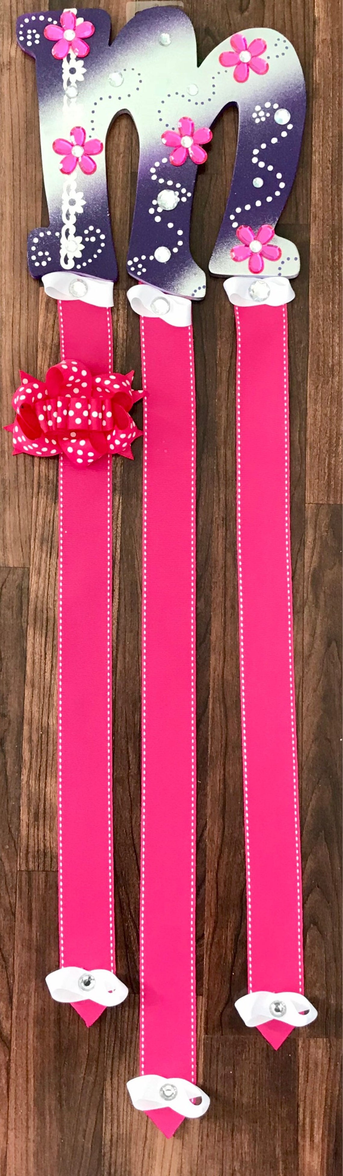 Purple Letter M Bow Holder / Free Bow - Etsy