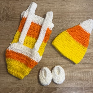 NICU Micro Preemie Candy Corn Outfit With Overalls, Fits 2, 3, or 4 ...