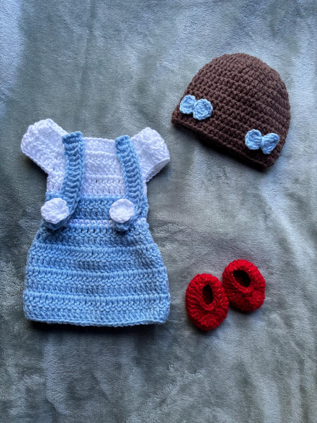 NICU Dorothy of Oz Dress With Little Ruby Red Slippers. Fits 2, 3, or 4 ...