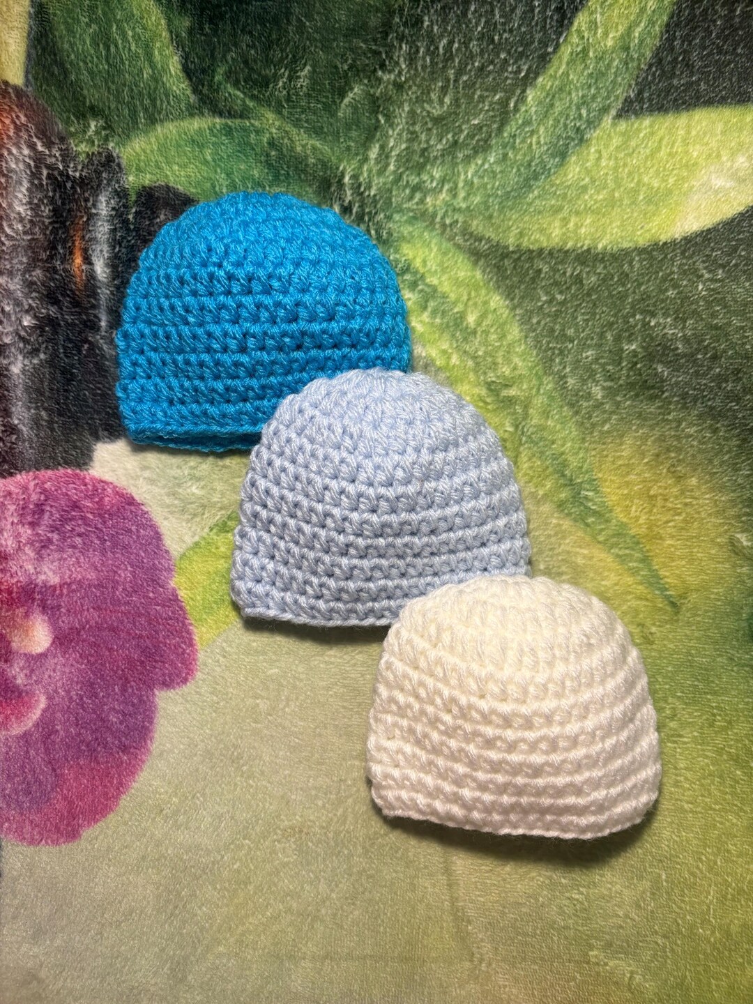 NICU Micro Preemie Gift Set of 3 Hats, Blue, Sizes for 2 Pound, 3 ...