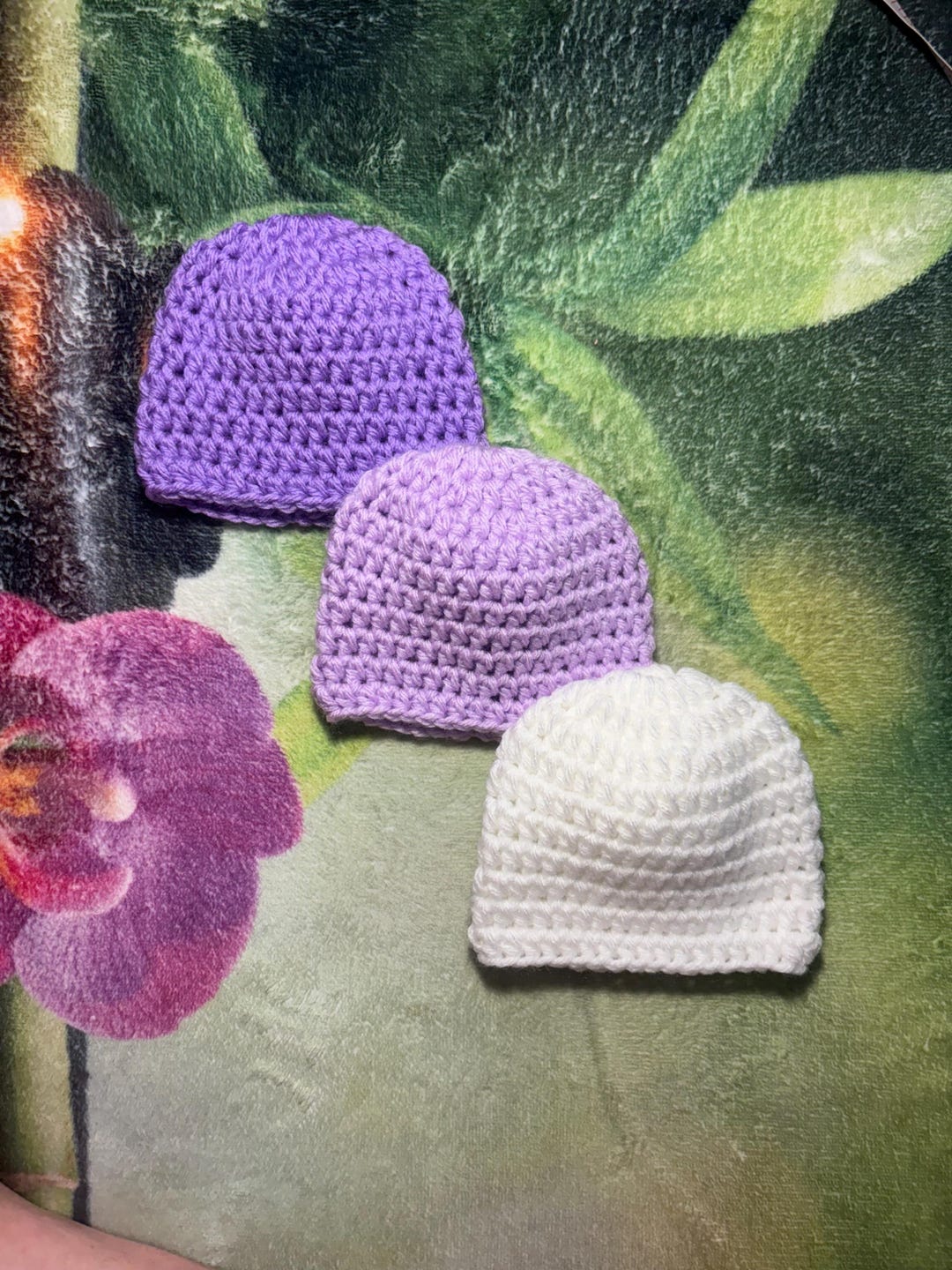 NICU Micro Preemie Gift Set of 3 Hats, Purple, Sizes for 2 Pound, 3 ...