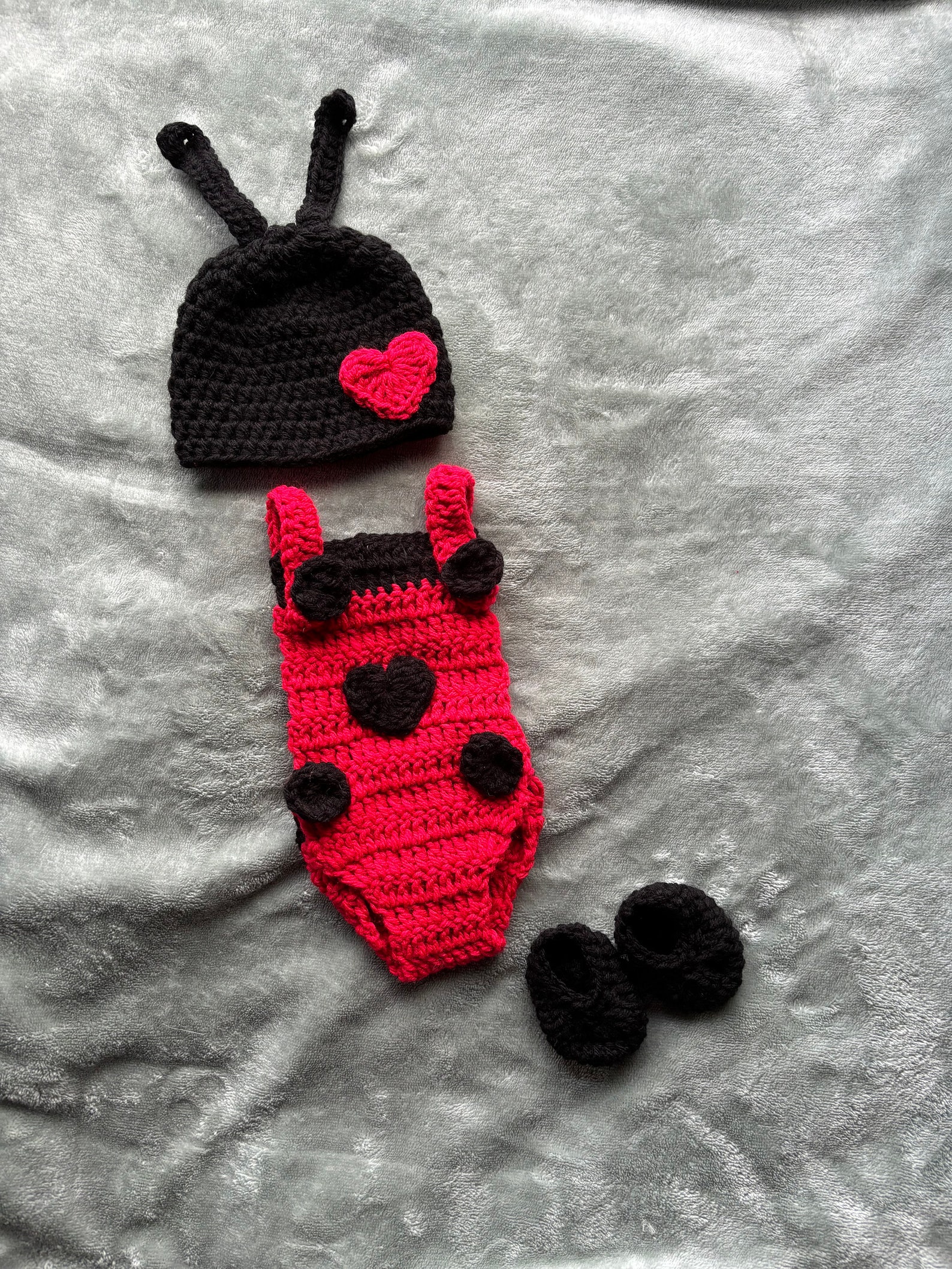 NICU Ladybug Preemie Outfit With Overalls, Fits 2, 3, or 4 Pound Nano ...