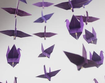 Baby Crib Mobile Origami Paper Crane Shades Color Cot Cranes | Etsy