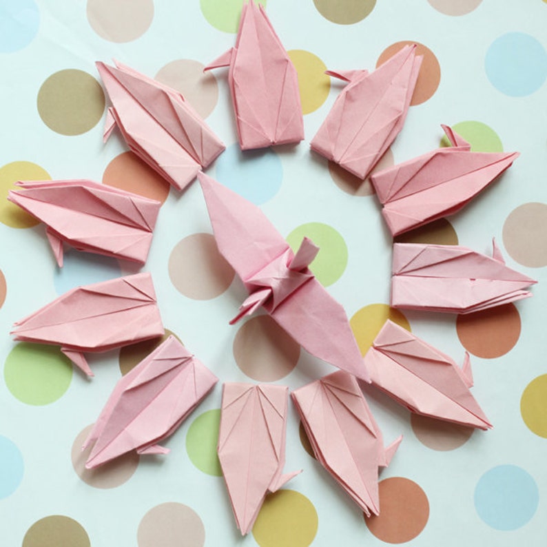 1000 Origami Handmade Paper Cranes 10x10cm Origami Crane for Wedding ...