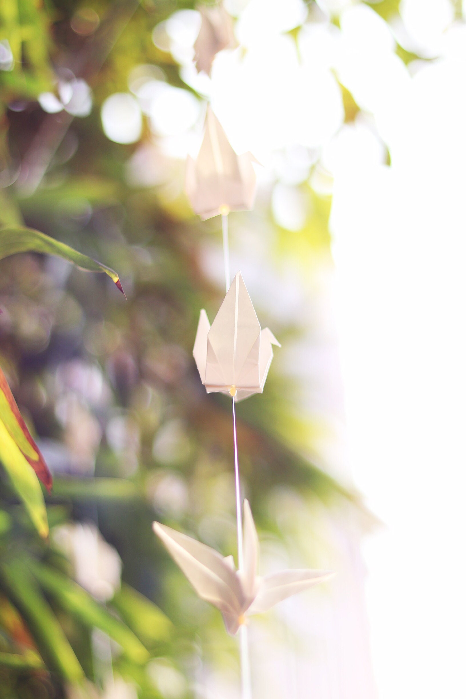 100 Cranes-10 Strands/10 Cranes Each Blue Shade Origami Paper Crane ...