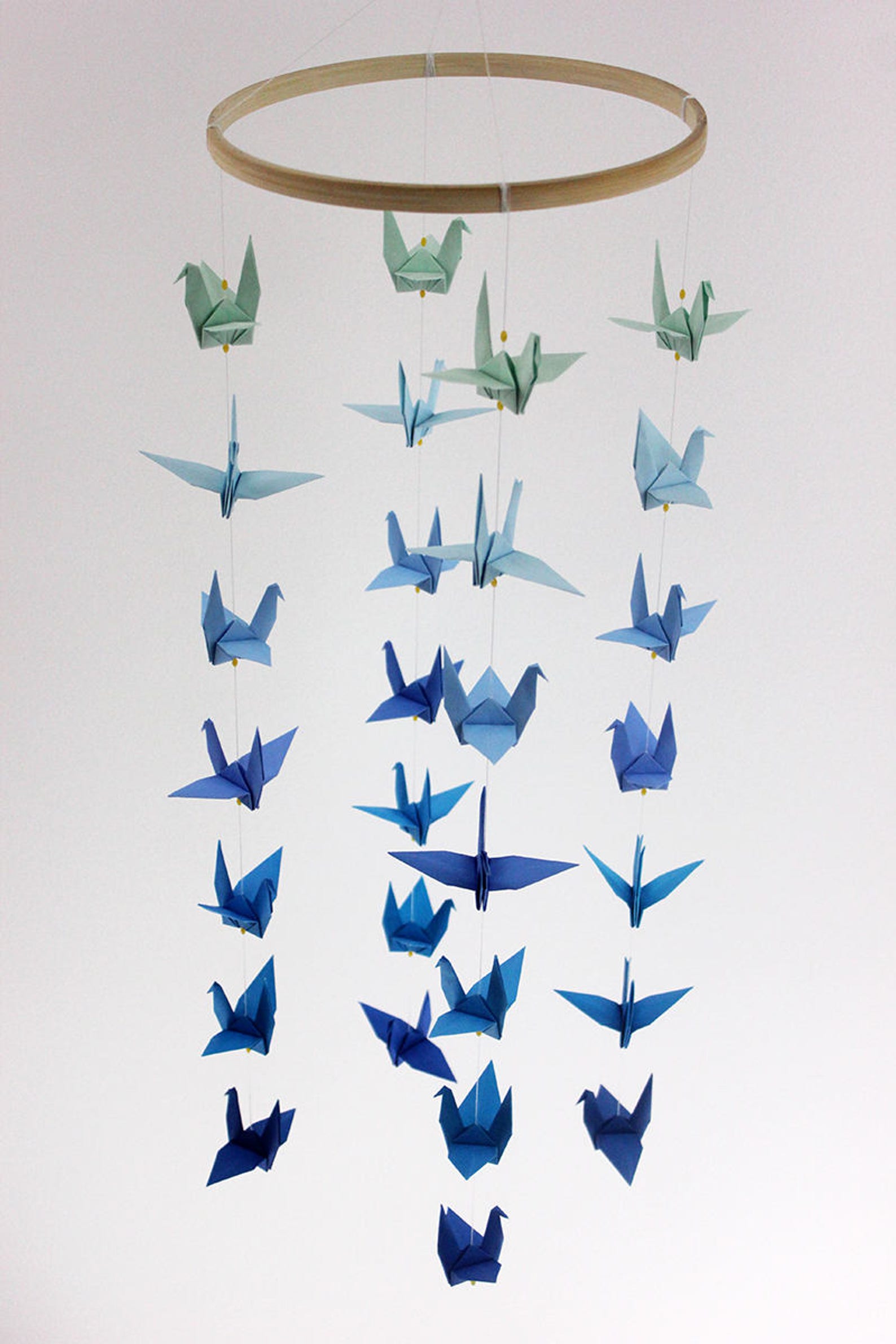 Baby Crib Mobile Origami Paper Crane Shades Color Cot Cranes Mobiles ...