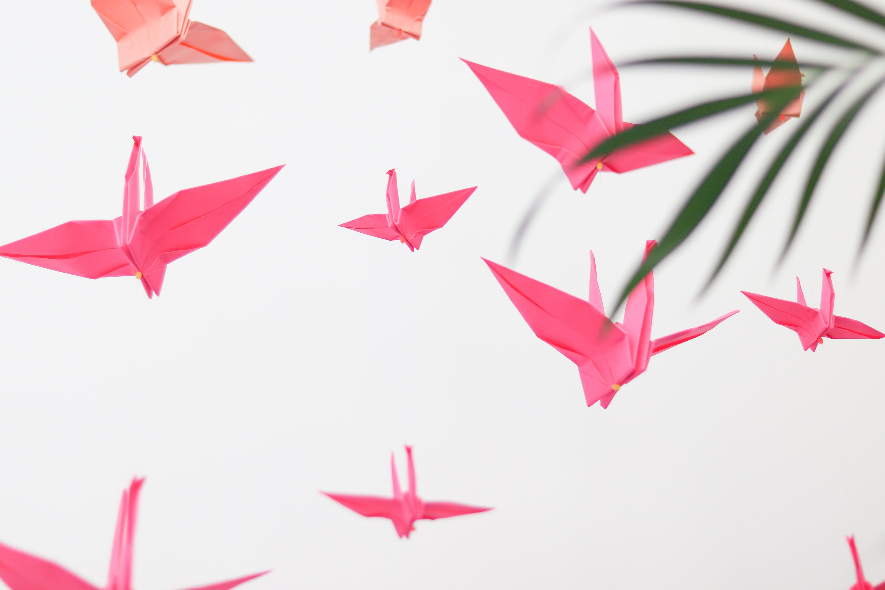 200 Cranes-20 Strings/10 Cranes Each - Origami Paper Crane Pink-rose ...