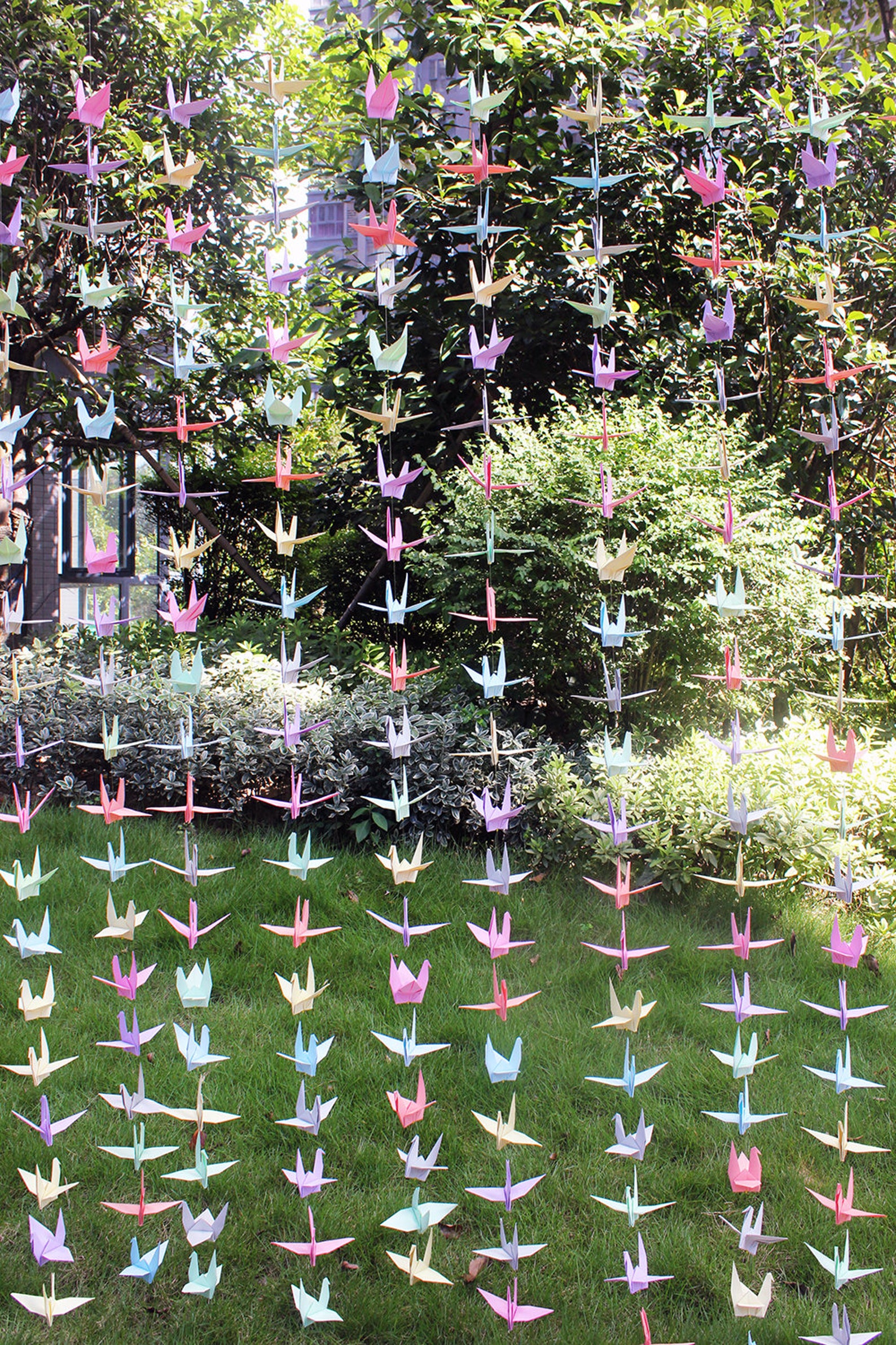 500 Cranes-25 Strings/20 Cranes Each - Origami Paper Crane Wedding ...
