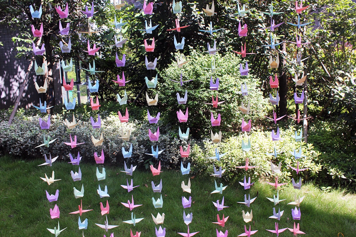 10 Strings/20 Cranes Each Origami Paper Crane Wedding - Etsy