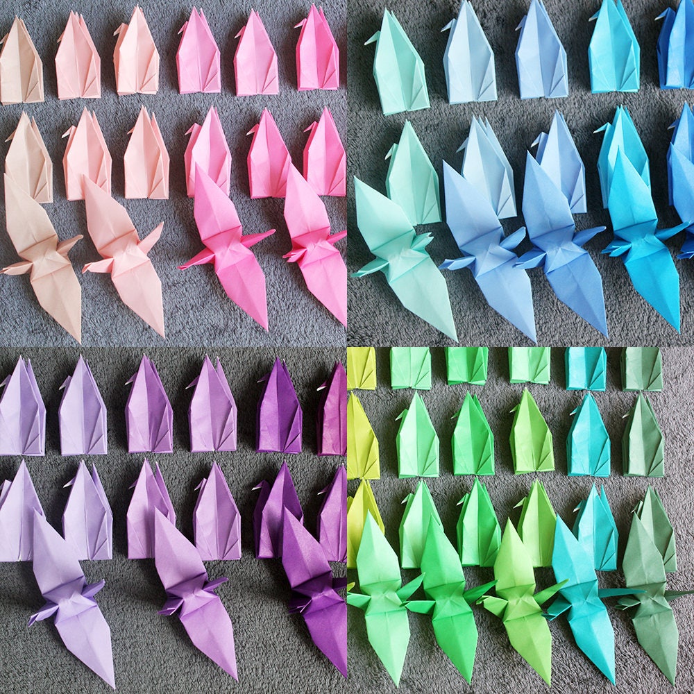 200 Cranes-20 Strings/10 Each Handmade Origami Paper Crane Wedding ...