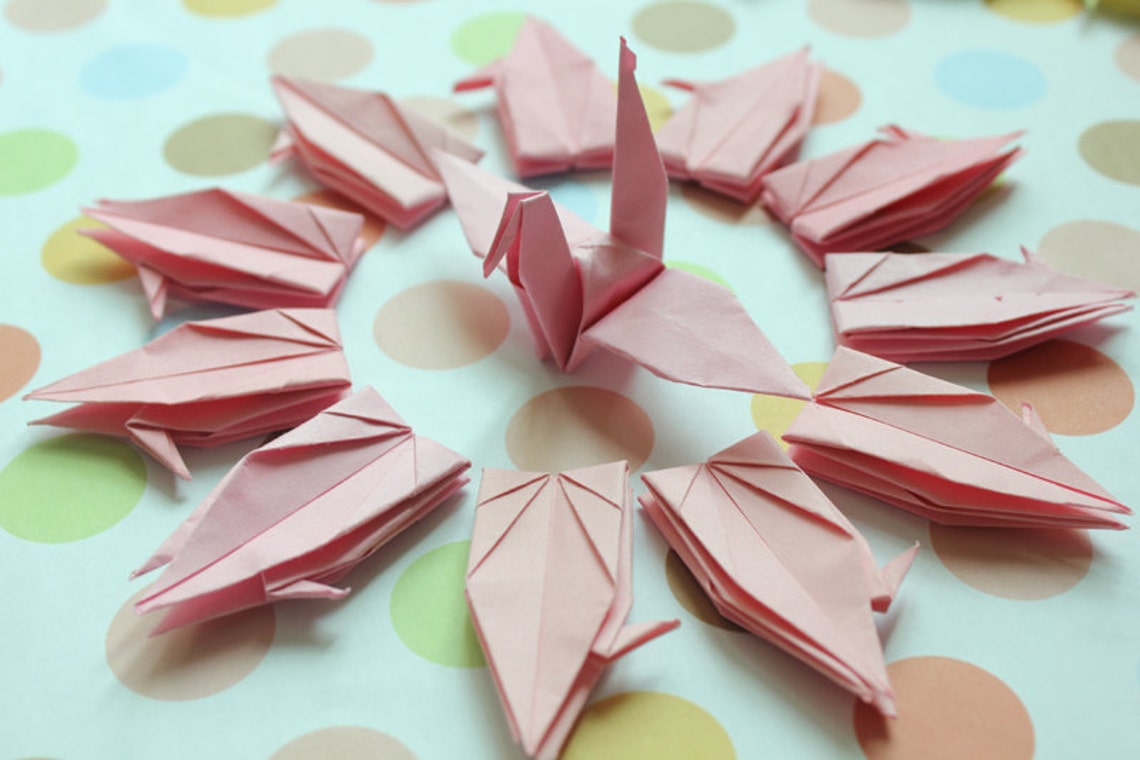 1000 Origami Handmade Paper Cranes 10x10cm Origami Crane for Wedding ...
