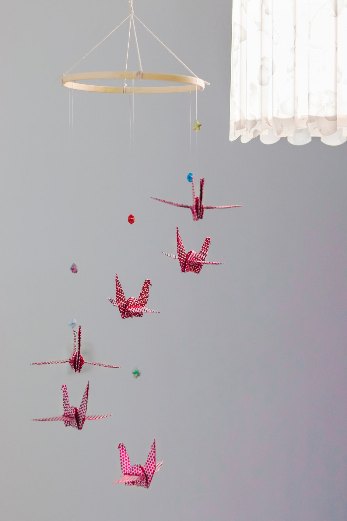 Hanging Baby Origami Paper Cranes String Children Spiral Bird Garlands ...