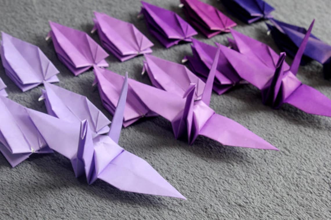 1000 Origami Paper Cranes Craft Party Wedding Christmas Gift Decor Bird ...