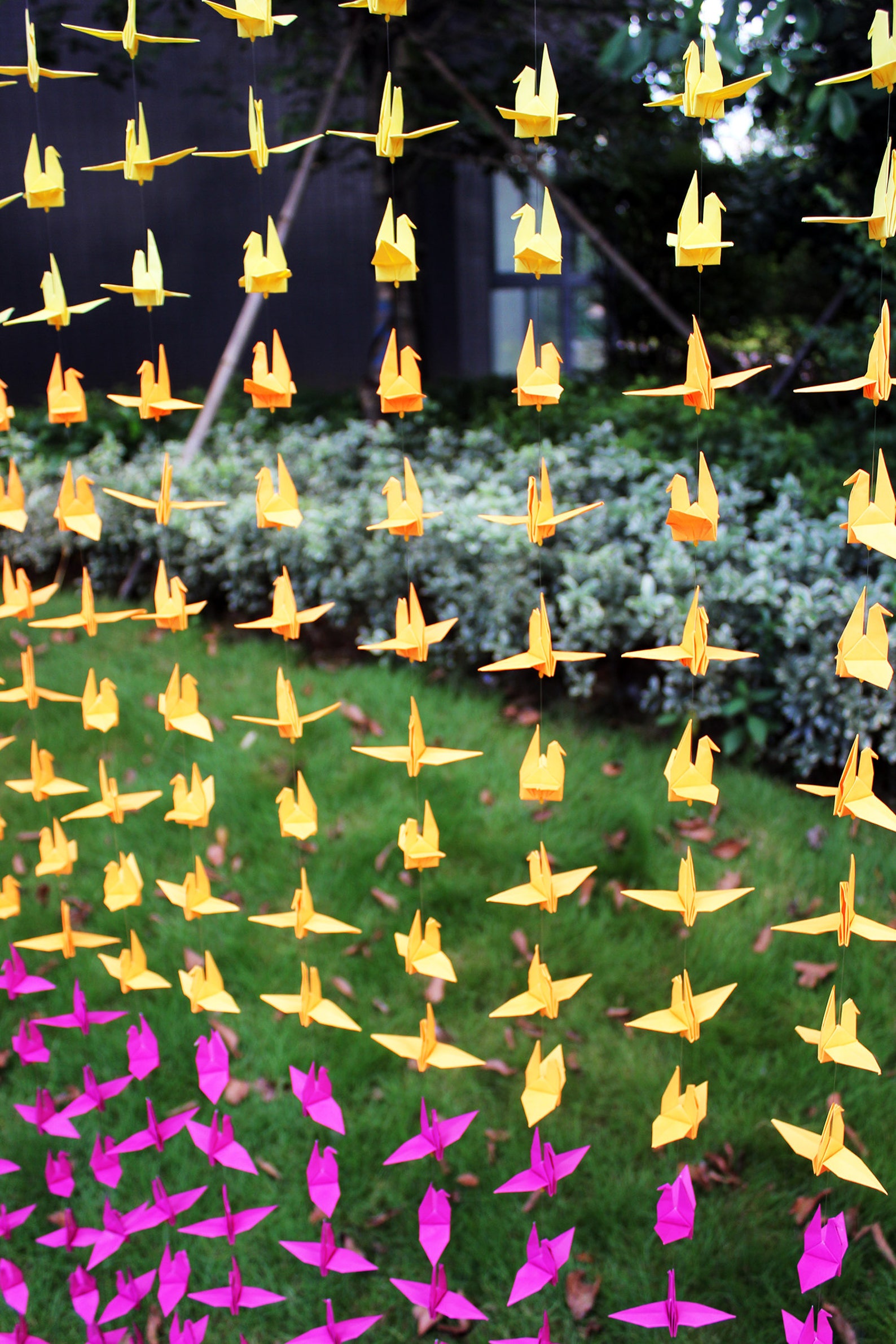 10 Strings/20 Cranes Each Handmade Origami Paper Crane Wedding Backdrop ...