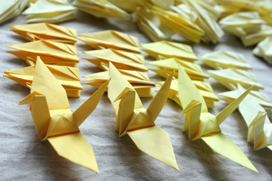 10 X 10cm/4 100 Paper Cranes Customized for Wedding, Child Room Home ...