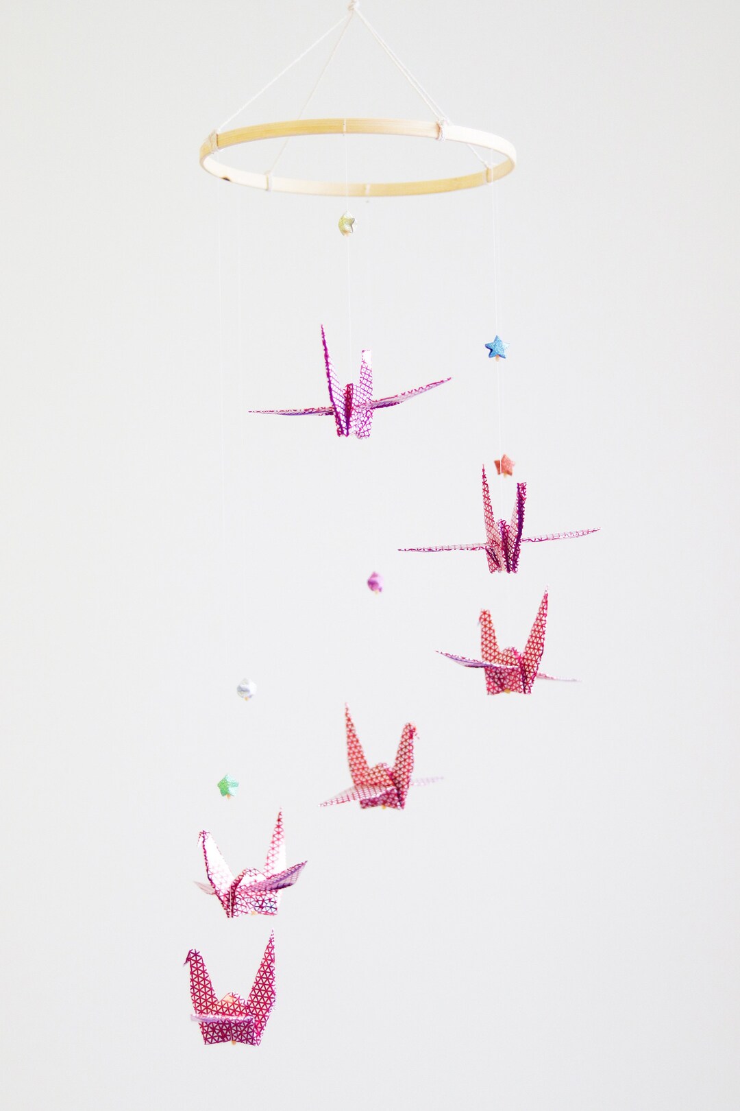 Hanging Baby Origami Paper Cranes String Children Spiral Bird Garlands ...
