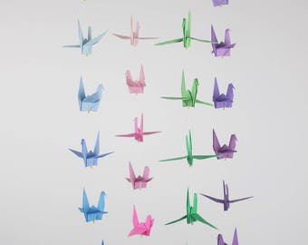 Baby Crib Mobile Origami Paper Crane Colorful Rainbow Cranes | Etsy