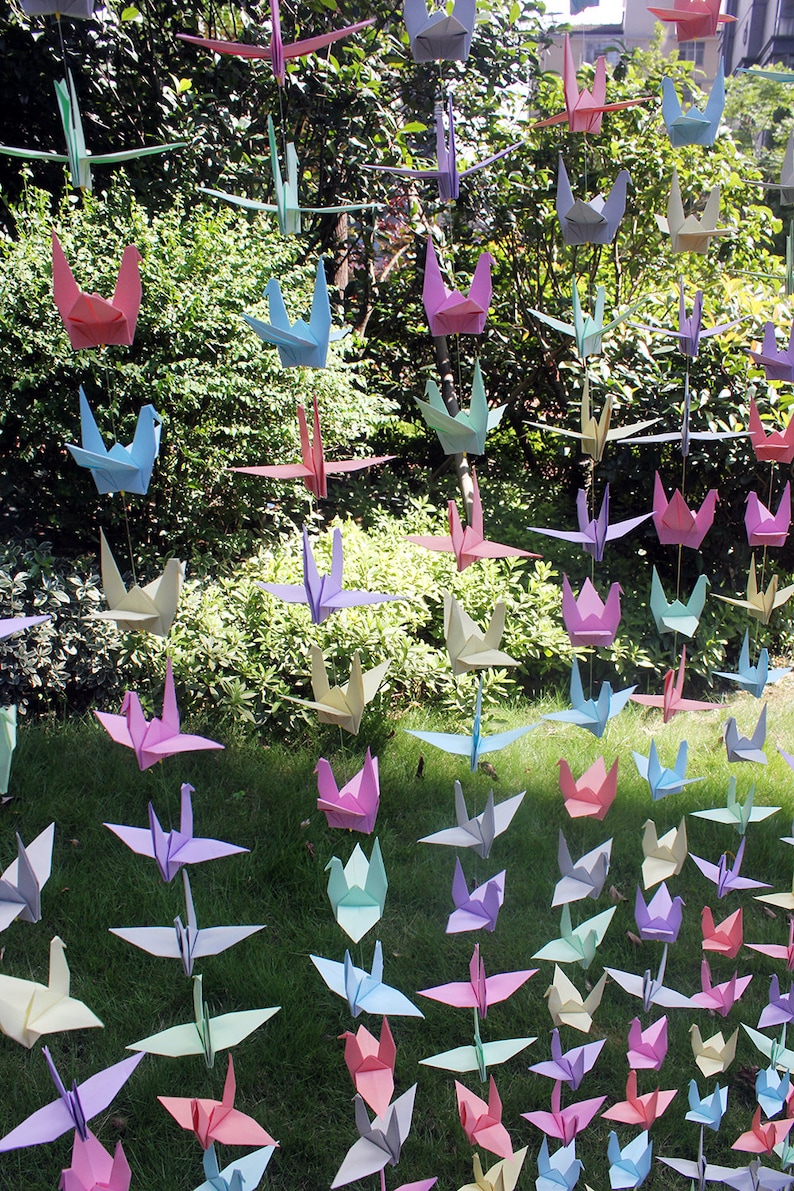 500 Cranes-25 Strings/20 Cranes Each - Origami Paper Crane Wedding ...