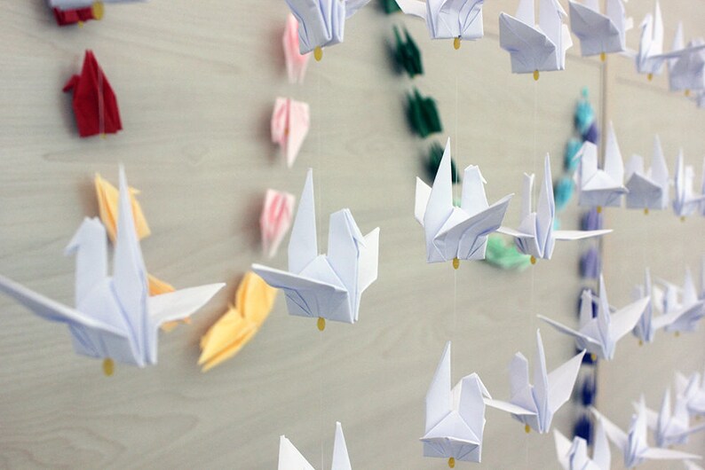 500 Cranes-25 Strings/20 Cranes Each - Handmade Origami Paper Crane ...