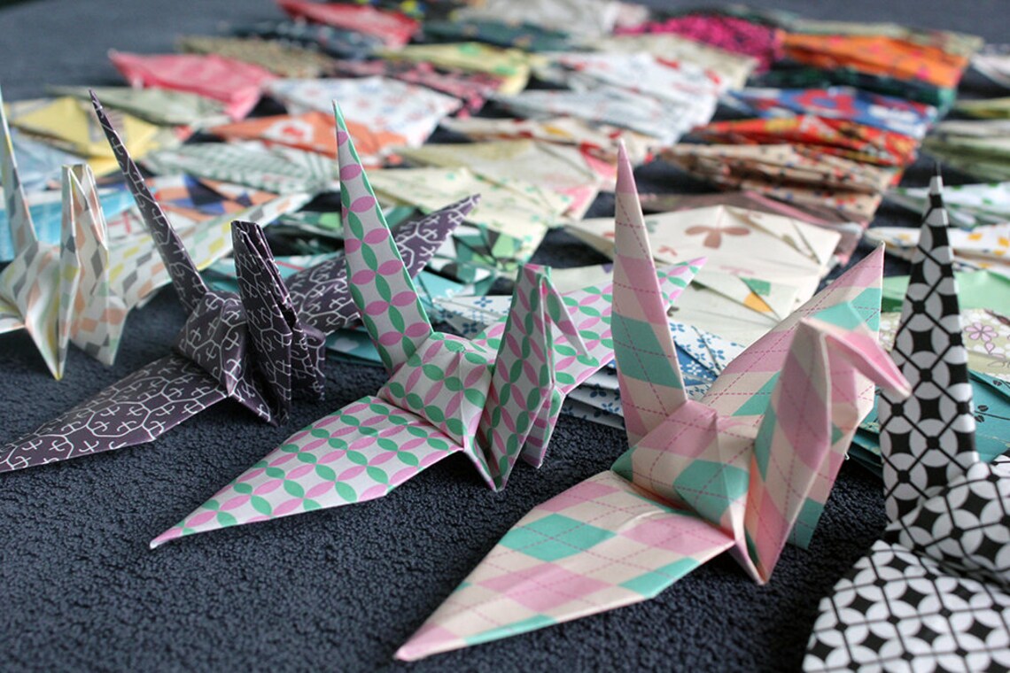 100 Origami Paper Cranes Wedding Christmas Gift Event Decor Bird Paper ...