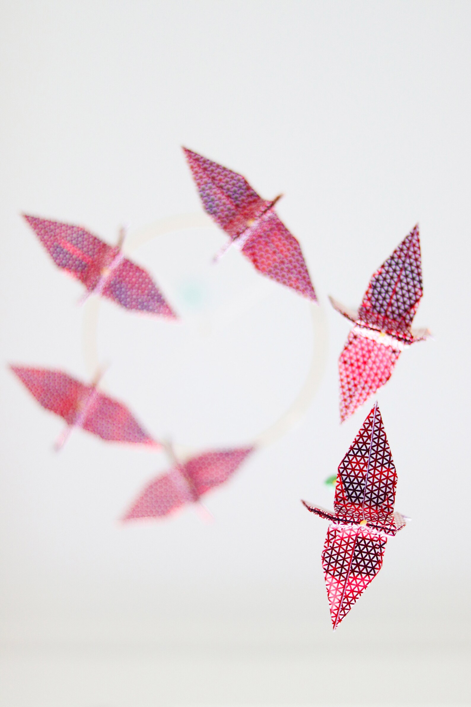 Hanging Baby Origami Paper Cranes String Children Spiral Bird Garlands ...