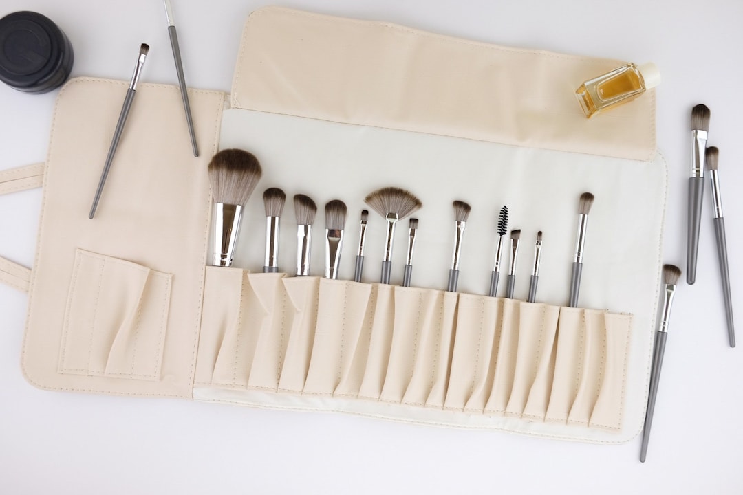 Personalized Makeup Brush Bag Makeup Pouch, Leather Cosmetic Make up ...