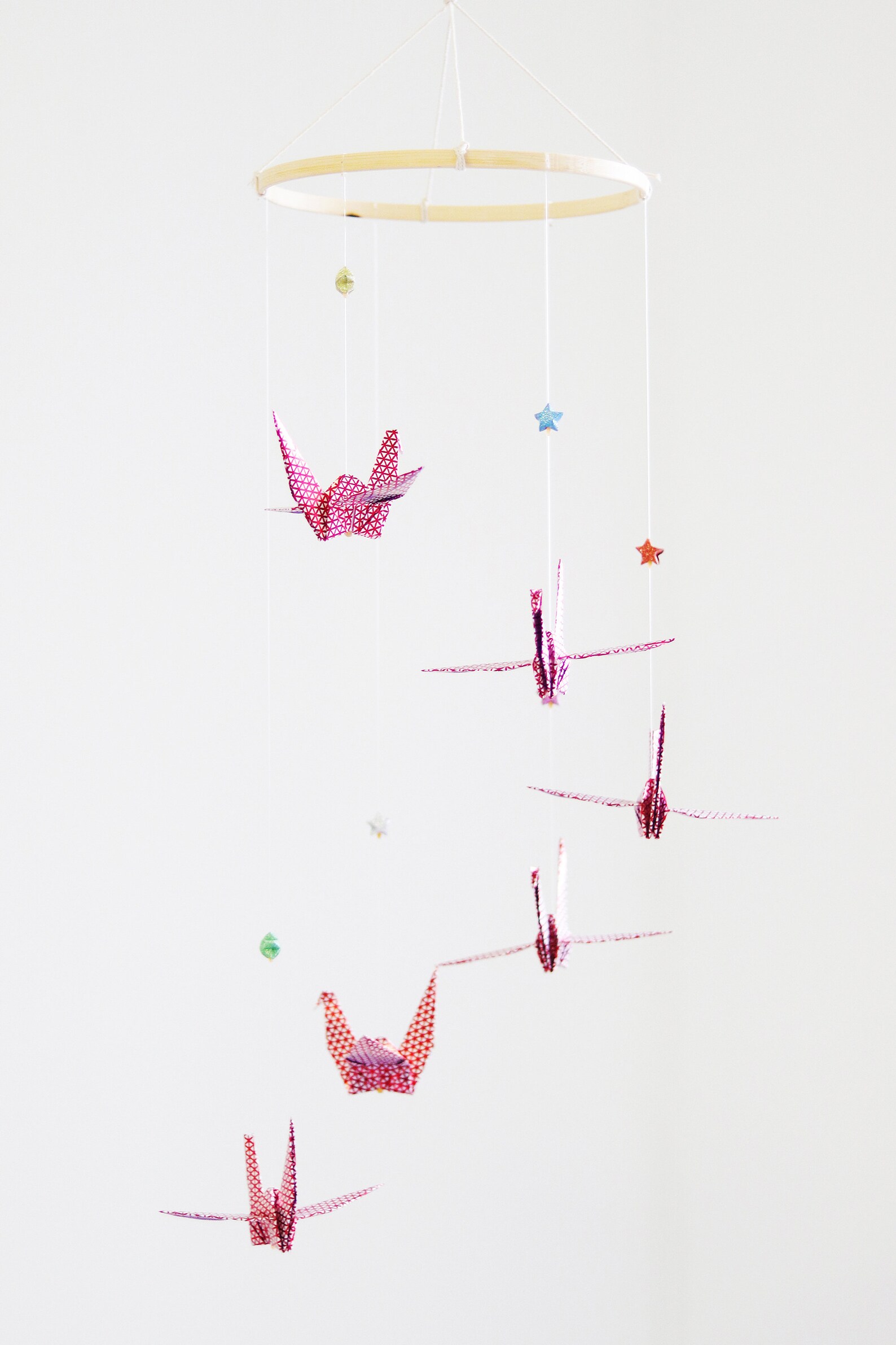 Hanging Baby Origami Paper Cranes String Children Spiral Bird Garlands ...