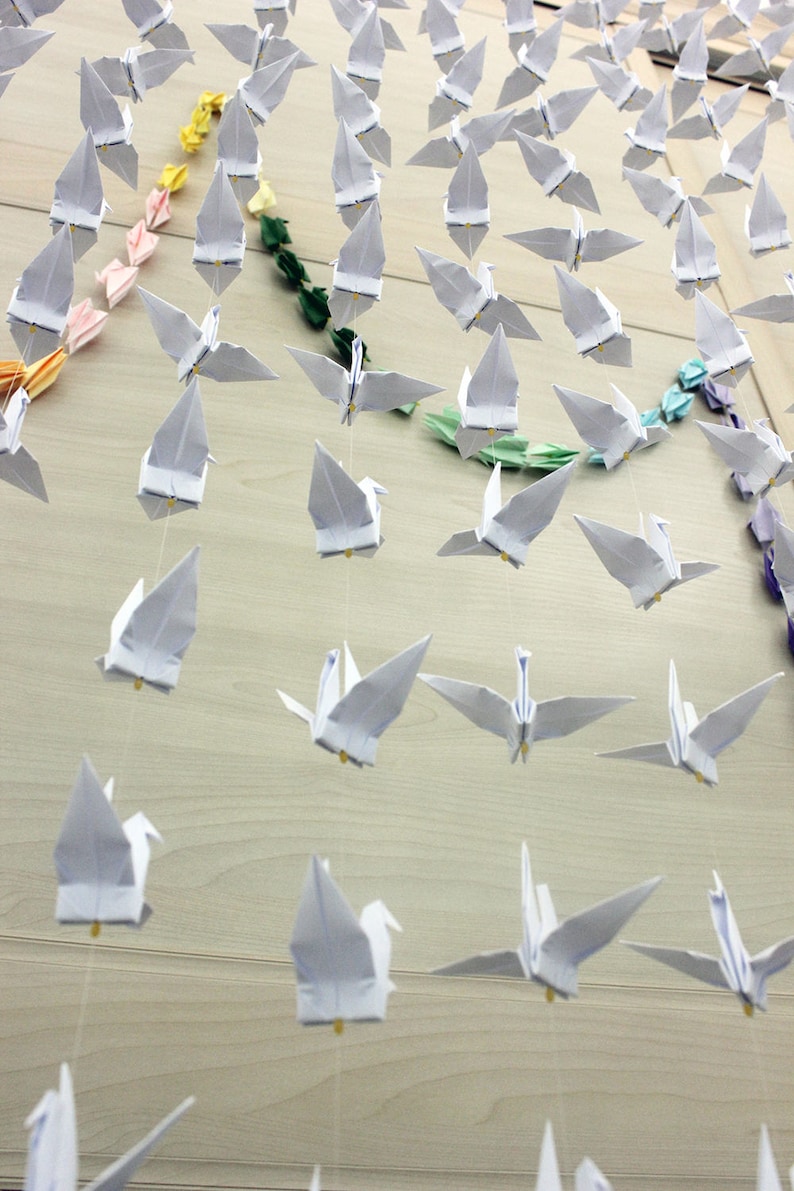 200 Cranes-10 Strings/20 Cranes Each - Handmade Origami Paper Crane ...