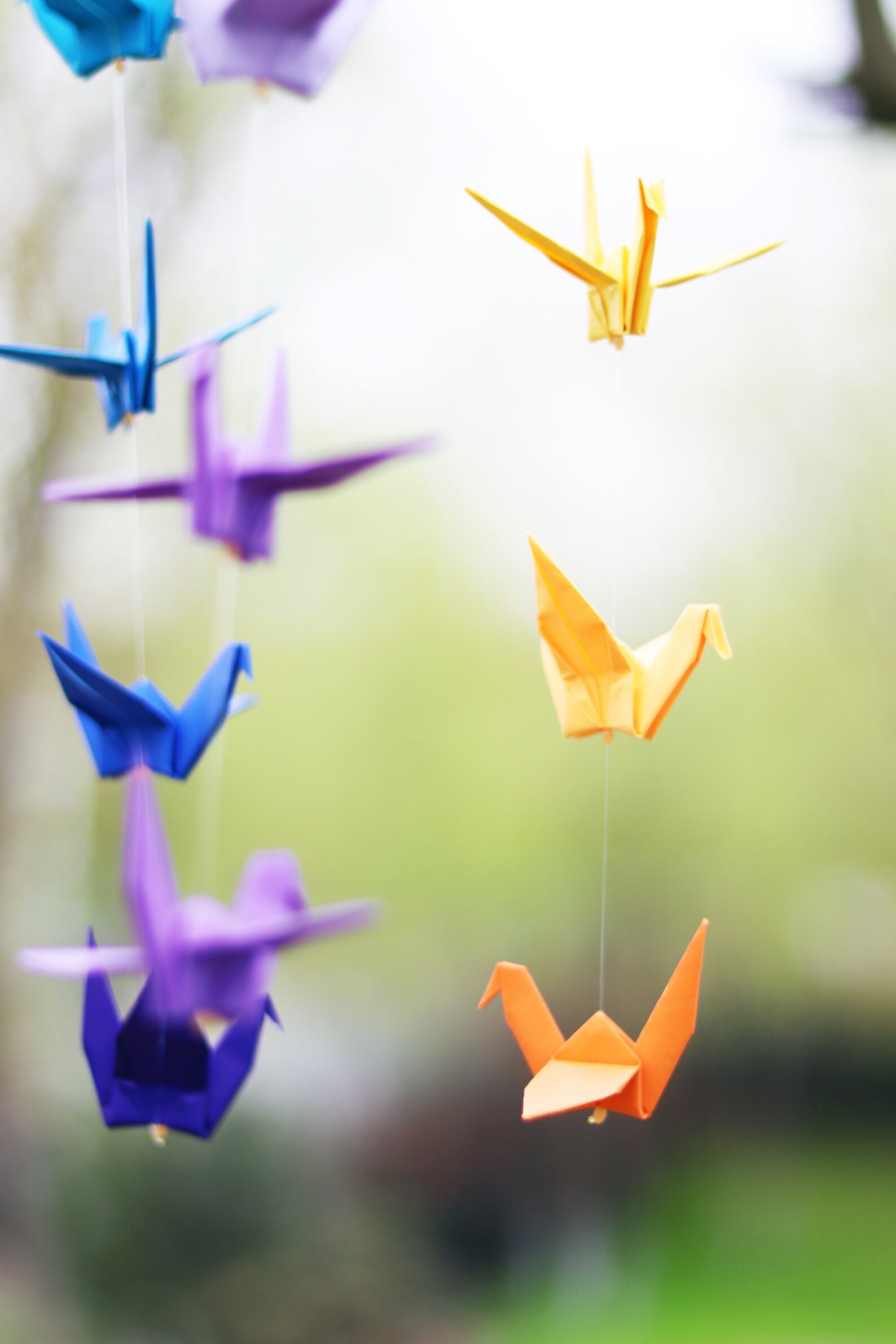 100 Cranes-10 Strands/10 Cranes Each Blue Shade Origami - Etsy