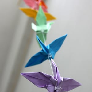 Baby Crib Mobile Origami Paper Crane Colorful Rainbow Cranes for Room ...