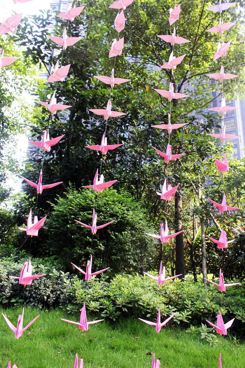 10 Strings/20 Cranes Each Handmade Origami Paper Crane Wedding Backdrop ...