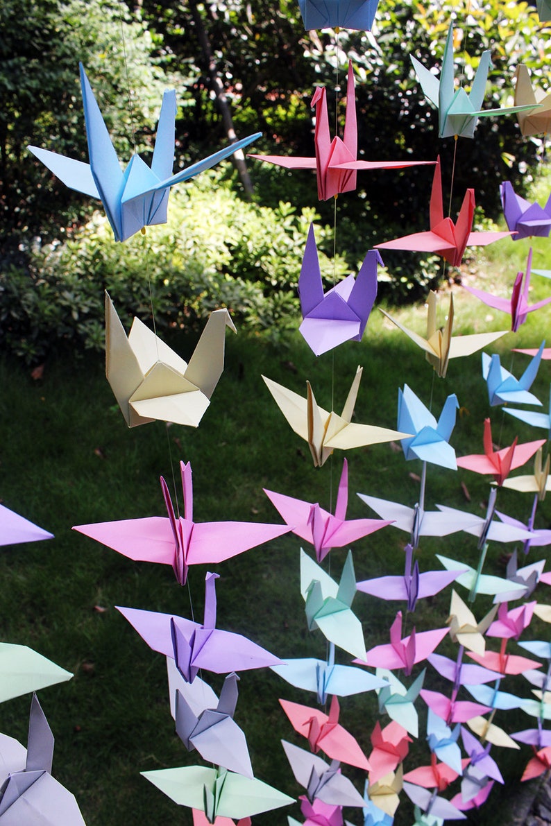 500 Cranes-25 Strings/20 Cranes Each - Origami Paper Crane Wedding ...