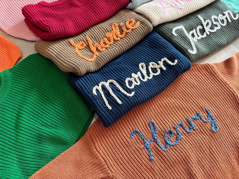 Personalized Hand Embroidered Sweater Costume Girls Boys Toddler Jumper ...