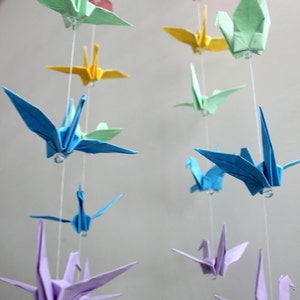 Baby Crib Mobile Origami Paper Crane Amazing Colorful Rainbow Cranes ...