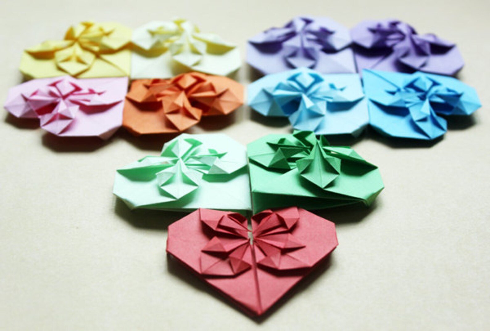 Valentine Symbol of LOVE Origami 3D Paper Hearts Handmade | Etsy