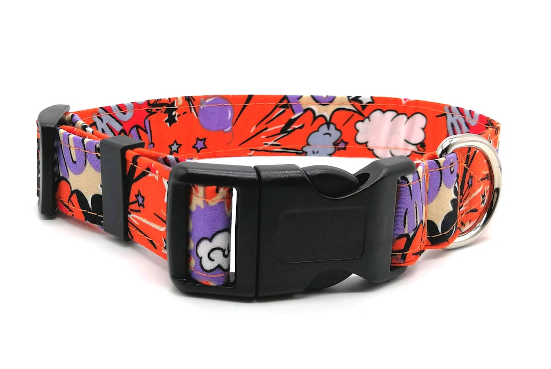 Orange Superhero Dog Collar | Adjustable Dog Collar | Dog Collar and ...