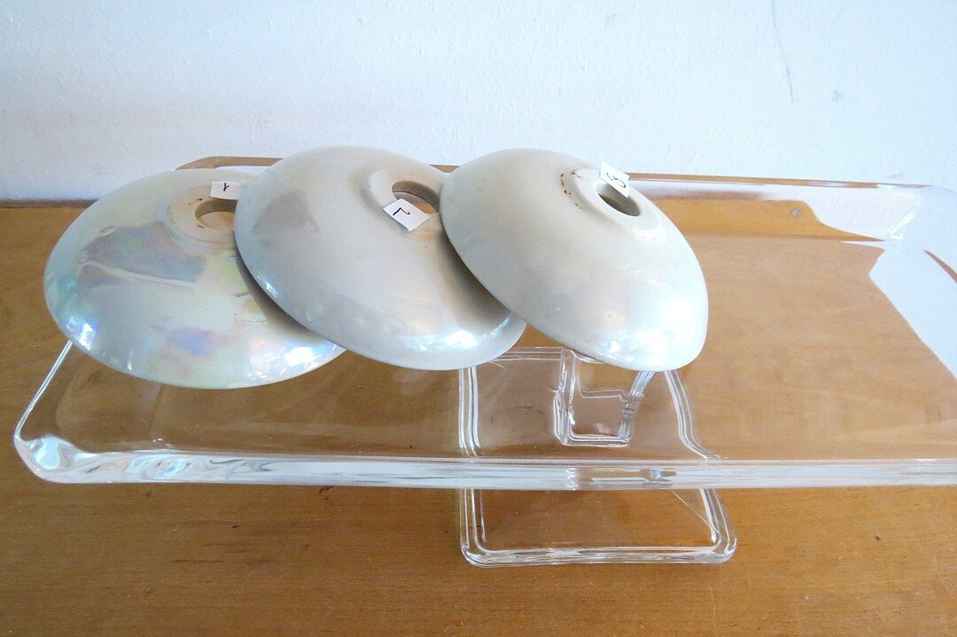 Vintage Lusterware Porcelain Lighting Parts, White Aurora Borealis ...
