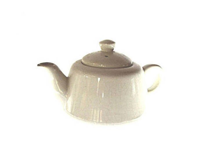 Vintage Israel White Shabby Ceramic Teapot. Small Mid Century ...