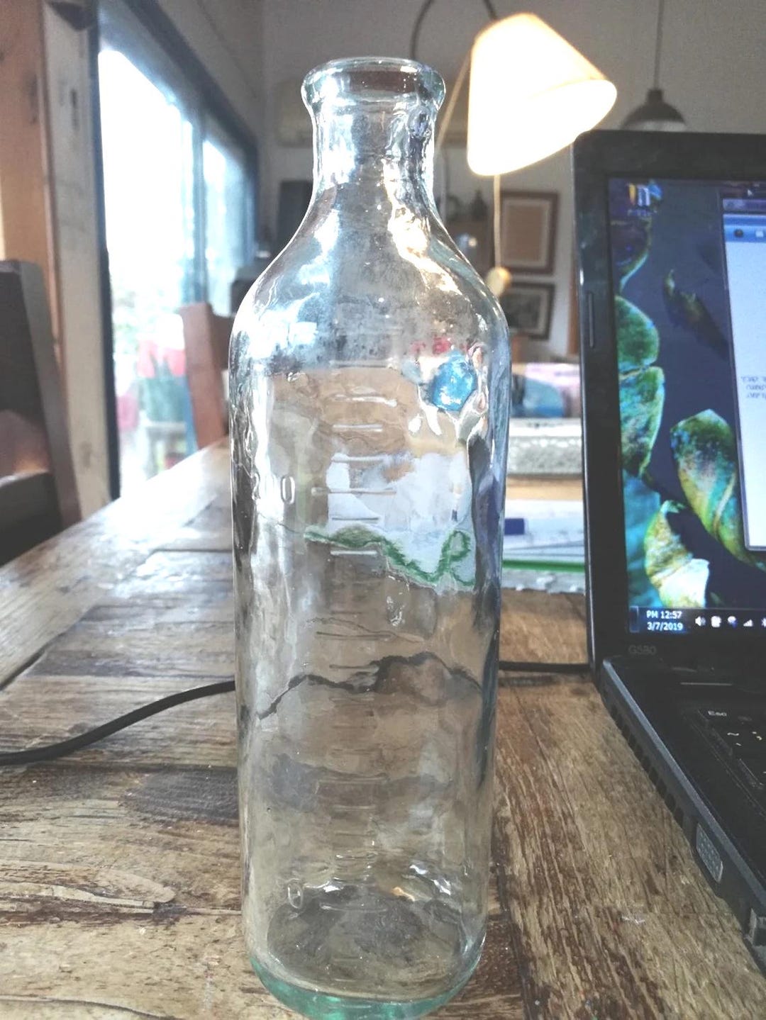 Collectible Vintage Baby Clear Glass Graduated 250 Ml Feeding Bottle ...