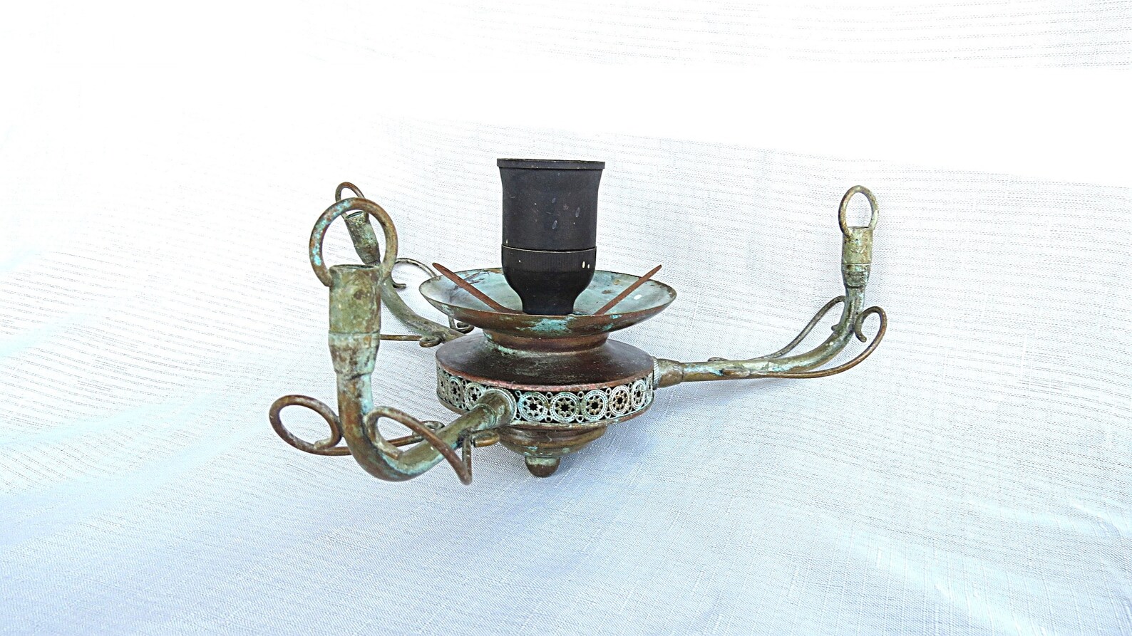 Copper Delicate Ornate 3 Branch Filigree Lamp. Vintage Pendant - Etsy
