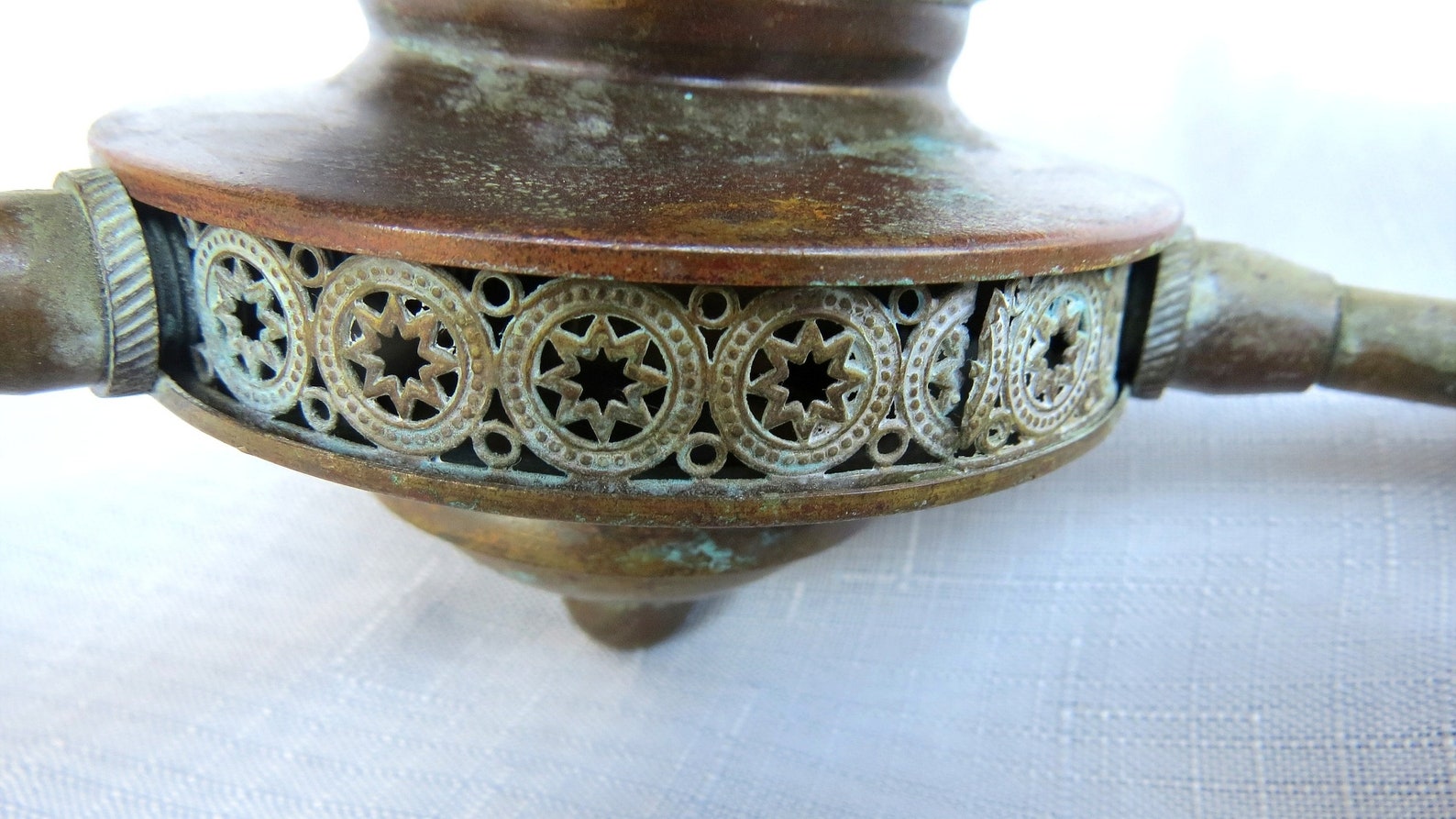 Copper Delicate Ornate 3 Branch Filigree Lamp. Vintage Pendant - Etsy