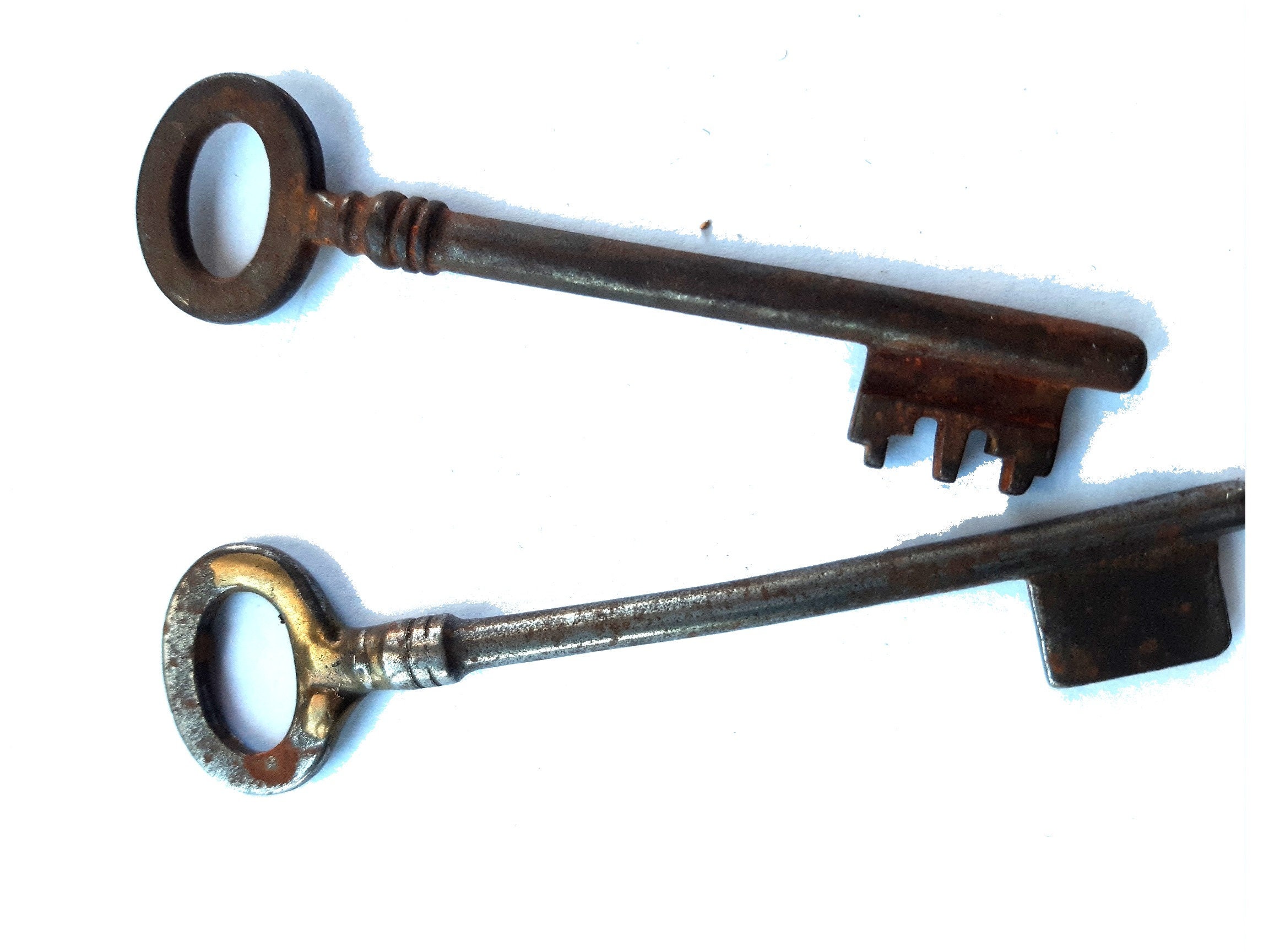 Vintage Large Metal Skeleton Key. Old Rustic and Rusty Large Key. From ...