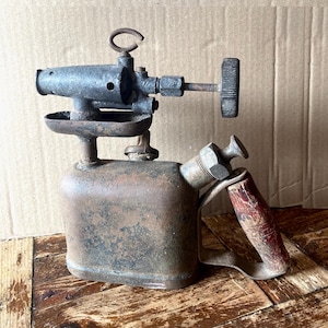 Vintage Metal Soldering Torch, Welding Torch, Old Rusty Workshop Tool ...