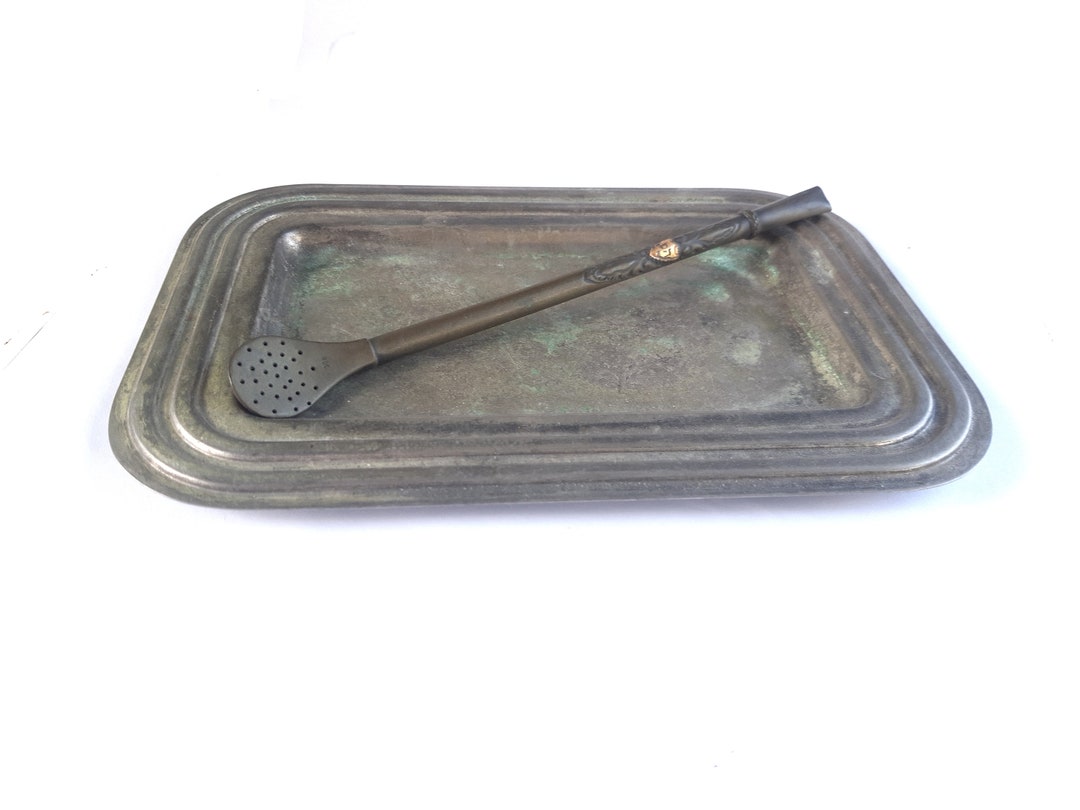 Long Mid Century Engraved Copper Yerba Mate Straw, Bombilla, Uruguay ...