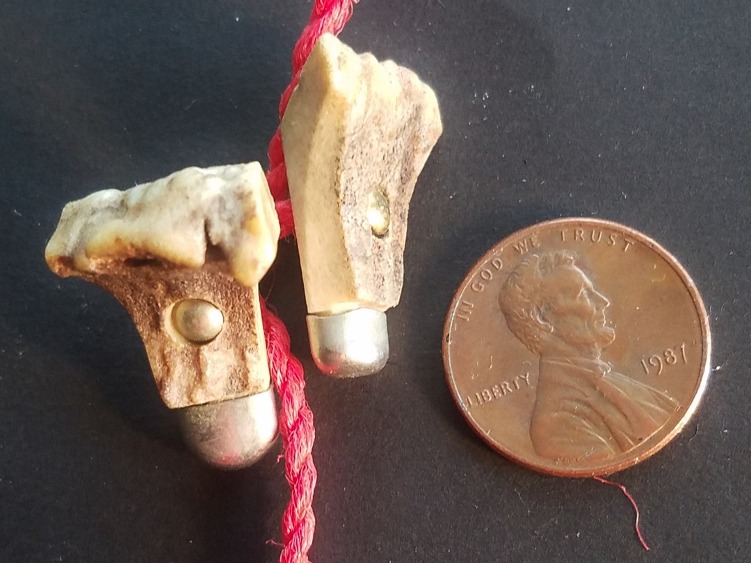 V) Old STAG HORN Lapel Buttons 7/8", Hand Carved Genuine Stag Horn ...