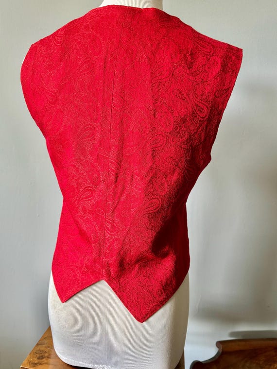 Woven PAISLEY TRACHTEN DIRNDL Vest, Cherry Red, Trach… - Gem
