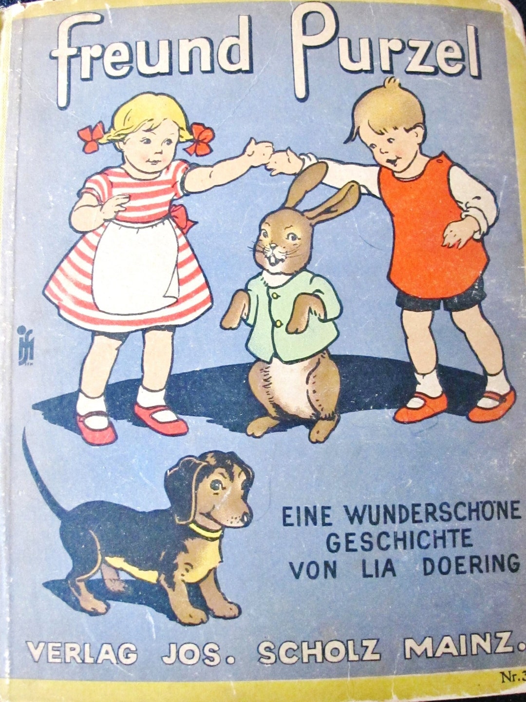 1930s German Children's Book: Easter Bunny, Dachshund, Art Deco ...