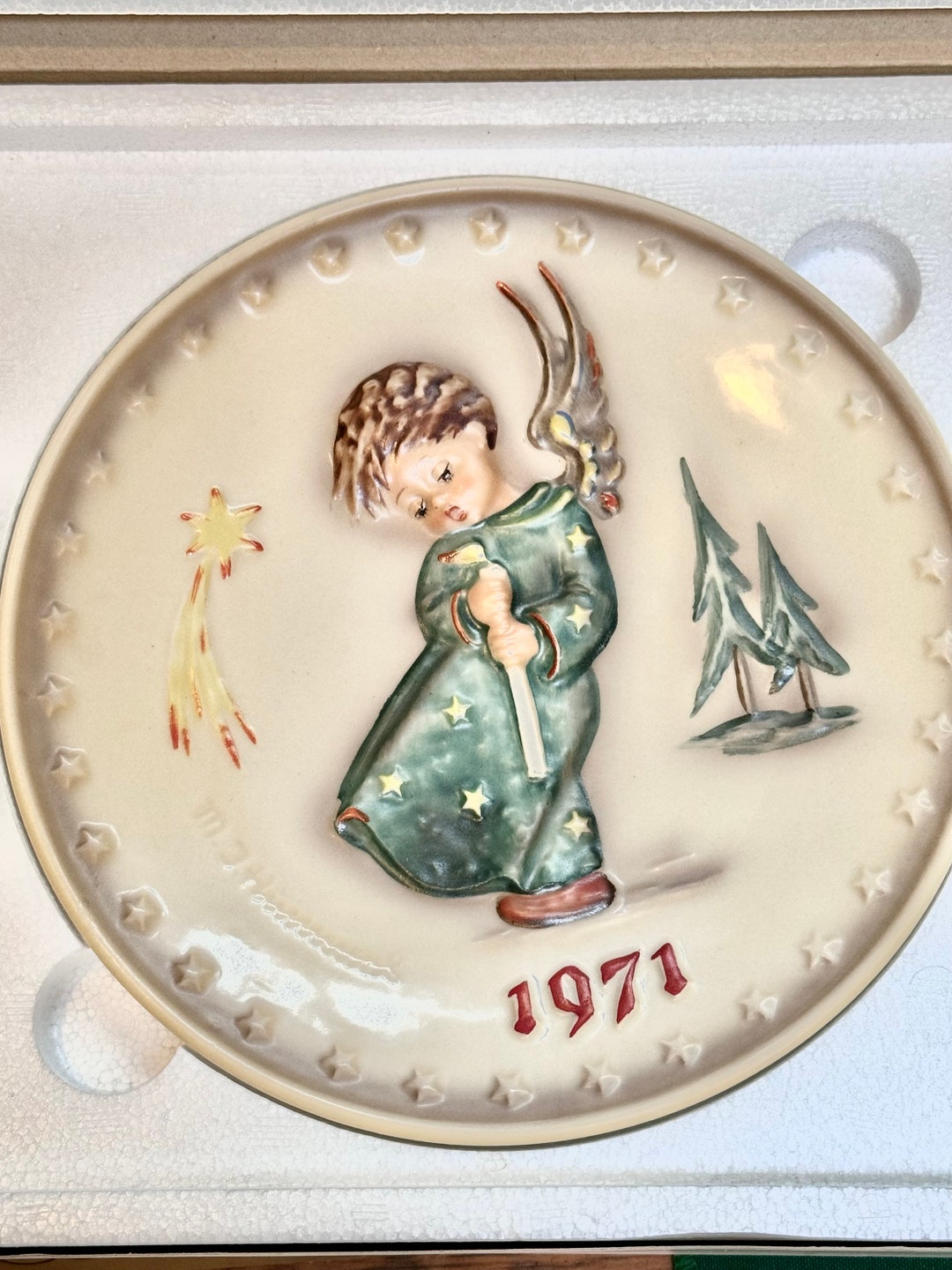 Boxed 1971 Goebel Hummel Angel Plate: West Germany Porcelain, Original ...