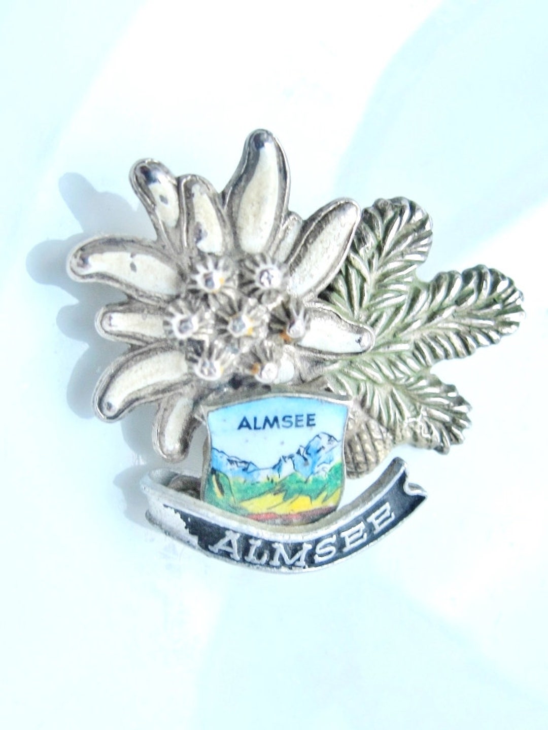 Enamel Edelweiss Hat Pin: Almsee Austrian Souvenir (1 1/2") - Etsy
